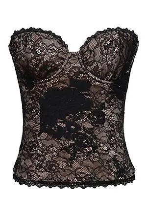 House Of Cb Strapless Corset Lace Top - Black