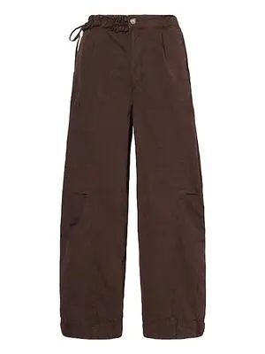 DAMSON MADDER Liv Frilled Cotton Cargo Trousers - Brown