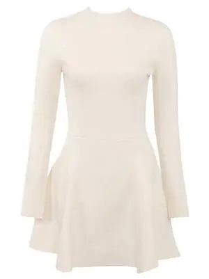 House Of Cb Merino-wool Skater Mini Dress - Cream