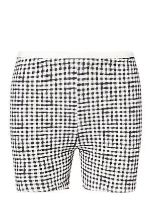 Monday Swimwear Colour-block Swim Shorts - Black Gingham