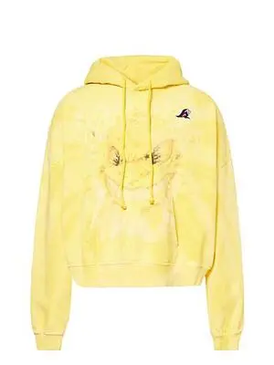 HELLSTAR Printed Cotton-jersey Hoodie - Yellow
