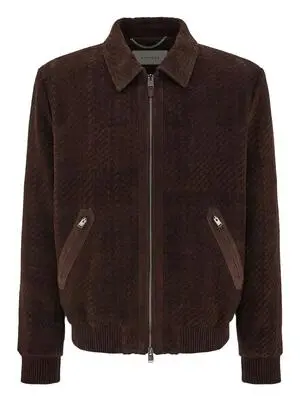 CANALI Woven Suede Blouson Jacket