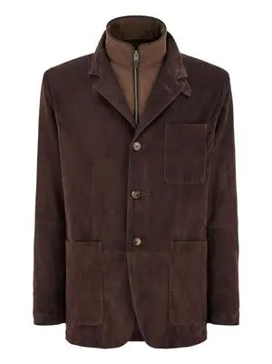 Canali Bruma Suede Jacket - Brown