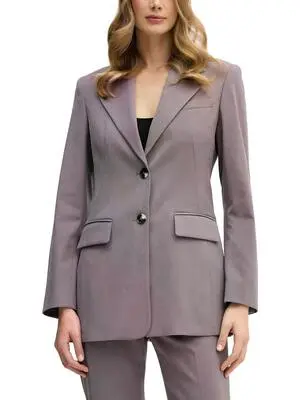 Sisley Buttoned V-neck Blazer - Grey