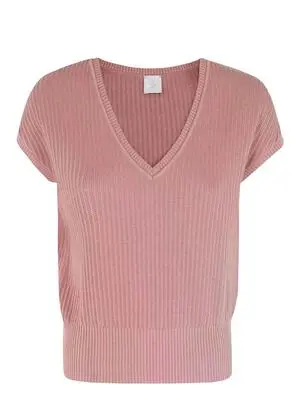 Eleventy Sleeveless V-neck Top - Pink