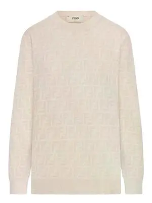 Fendi Jacquard-motif Sweater - Neutrals