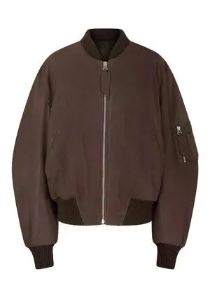 Attico Anja Zip-up Bomber Jacket - Brown