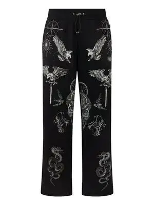 Philipp Plein Eagle-motif Drawstring Track Pants - Black