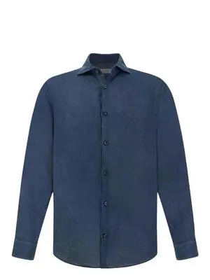Paul & Shark Garment-dyed Linen Shirt - Blue