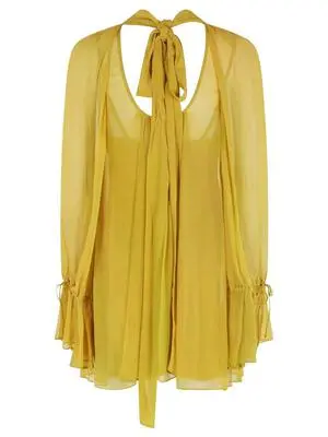 Staud Bow-neck Mini Dress - Yellow