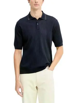 Paul & Shark Ribbed Collared Polo Shirt - Blue