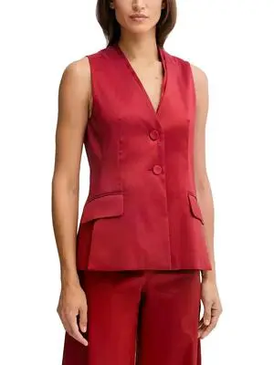 PEDRO DEL HIERRO Buttoned V-neck Top - Red