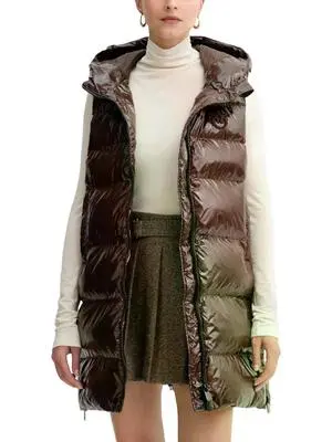 Pinko Hooded Padded Vest - Brown