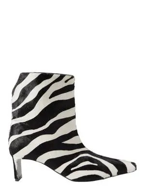 Khaite Ona Zebra-print Calf Hair Ankle Boots - Animal Print