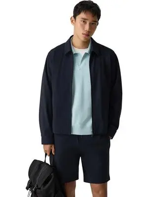 Theory Blouson Jacket In Precision Ponte - Baltic