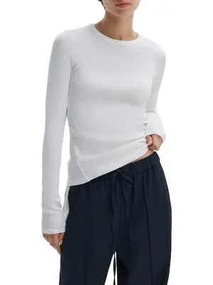 Rag & Bone Essential Ribbed Long Sleeve T-shirt - White
