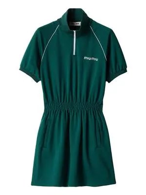 Miu Miu Technical Jersey Mini-dress - Billiard Green