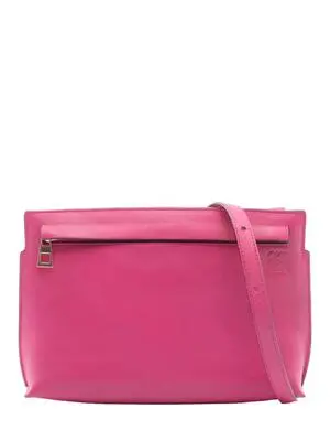 Loewe 2016 Leather Anagram T Pouch Crossbody Bag - Pink