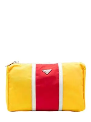 Prada Tricolor Tessuto Zip Pouch - Yellow