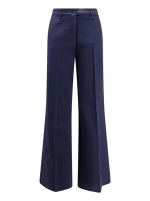 Aspesi Stretch Cotton Wide Leg Trousers - Blue