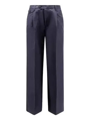DUNST Pleated Chino Slacks Trousers - Blue