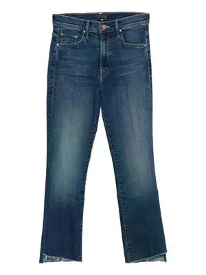 MOTHER The Insider Crop Step Fray Jeans - Blue