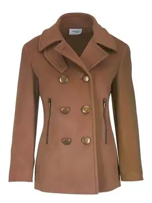 Akris Double-breasted Zip Coat - Brown