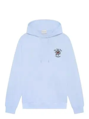 Drole De Monsieur Embroidered Hooded Sweater - Blue