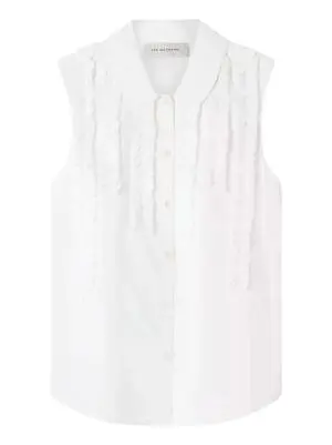 LEE MATHEWS Charlotte Sleeveless Shirt - White