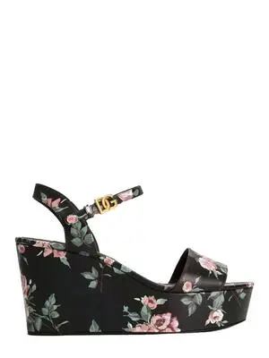 DOLCE & GABBANA Floral Platform Sandals
