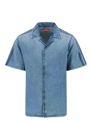 DIESEL Short-sleeve Denim Shirt - Blue