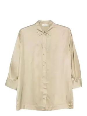 Peserico Buttoned-cuff Top - Neutrals