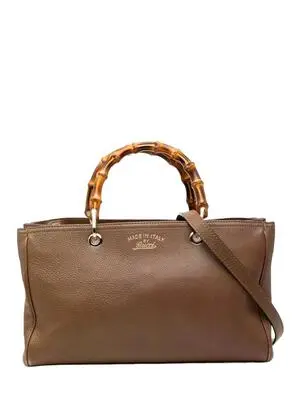 Gucci 2000-2015 Medium Calfskin Bamboo Shopper Satchel - Brown