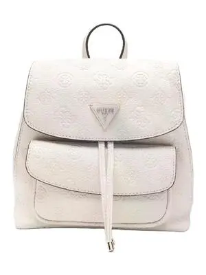 Guess Embossed Drawstring Backpack - Neutrals