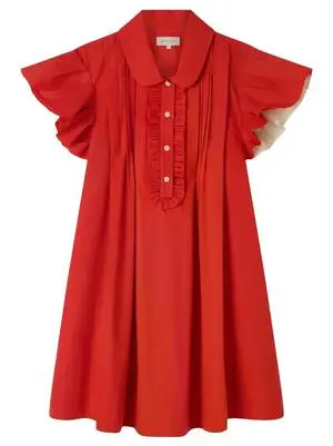 LEE MATHEWS Charlotte Ruffled Mini Dress - Red
