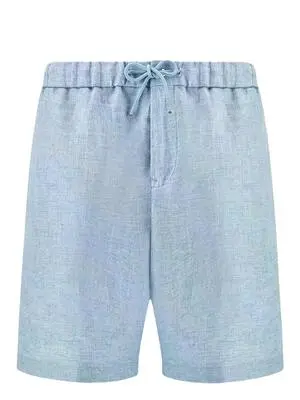Paul & Shark Drawstring Linen Bermuda Shorts - Blue