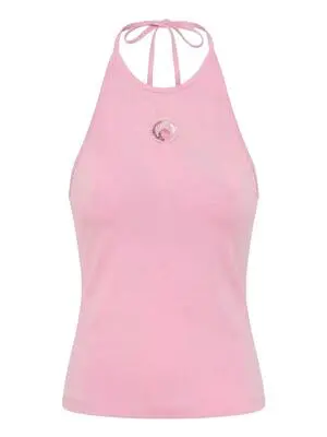 MARINE SERRE Logo Halter Top - Pink