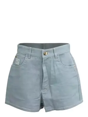Fendi Logo-detail Denim Shorts - Blue