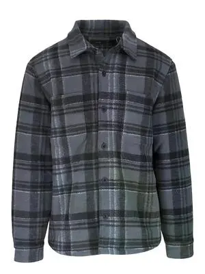 Vince Chest-pocket Plaid-pattern Shirt - Grey