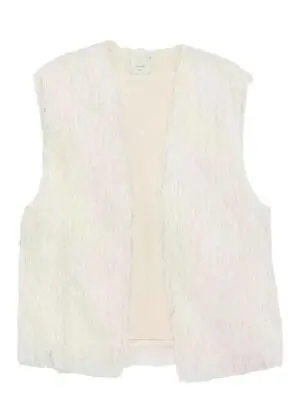 ALYSI Fringed Gilet - Neutrals