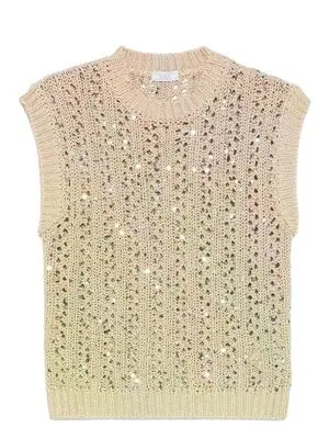 Peserico Sequin-embellished Knit Vest - Neutrals