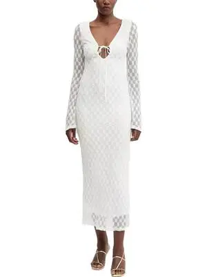 Bardot Talika V-neck Floral Midi Dress - White