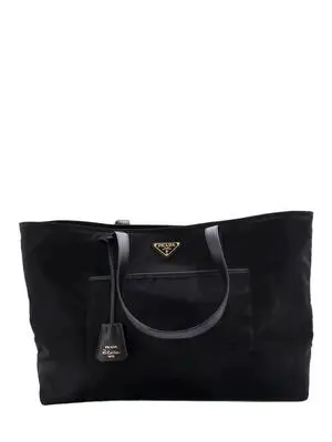 Prada Re-edition 1978 Pocket Re-nylon And Saffiano Leather Large Tote Bag - Black