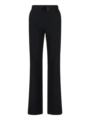 DIESEL® Straight Trousers With Logo Detail - Black