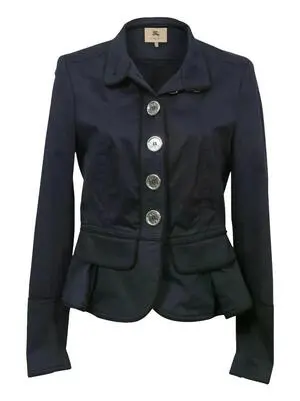 Burberry London Cotton Button Blazer - Blue