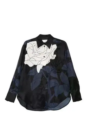 Victoria Beckham Floral-print Pocket Shirt - Blue