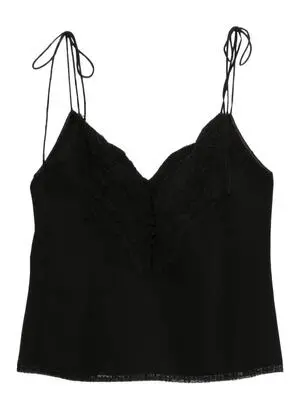 Valentino Garavani Lace-detail Top - Black