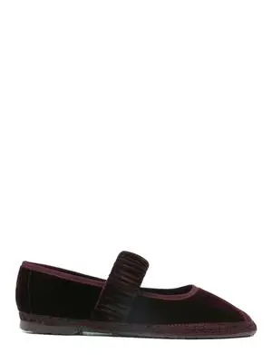 FLABELUS Mafalda Ruched-strap Ballet Flats - Red