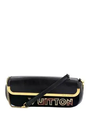 LOUIS VUITTON Leather And Suede Pochette Clutch - Black