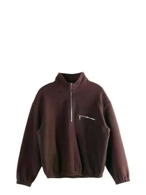 RIER Half-zip Fleece Sweatshirt - Brown